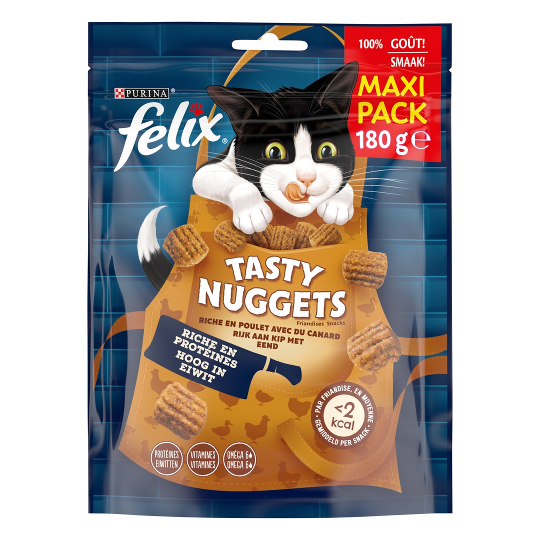 FELIX® Snacks Tasty Nuggets Kip en Eend | Purina